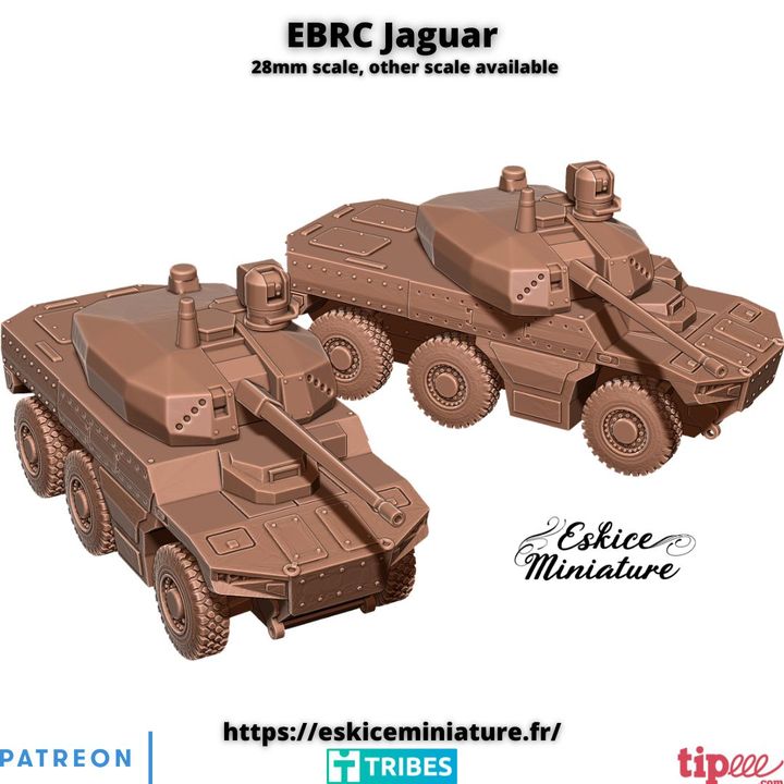 3D Printable EBRC Jaguar - 28mm by Eskice Miniature - Aron